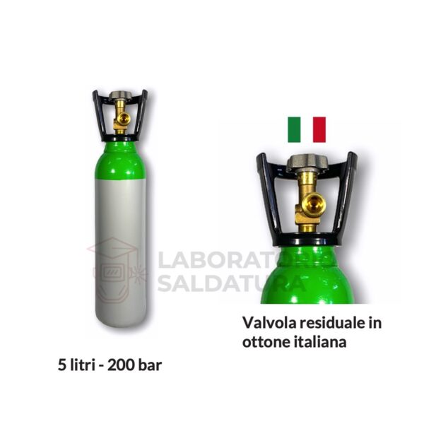 Bombola gas nuova ricaricabile 5L Argon | Laboratorio Saldatura
